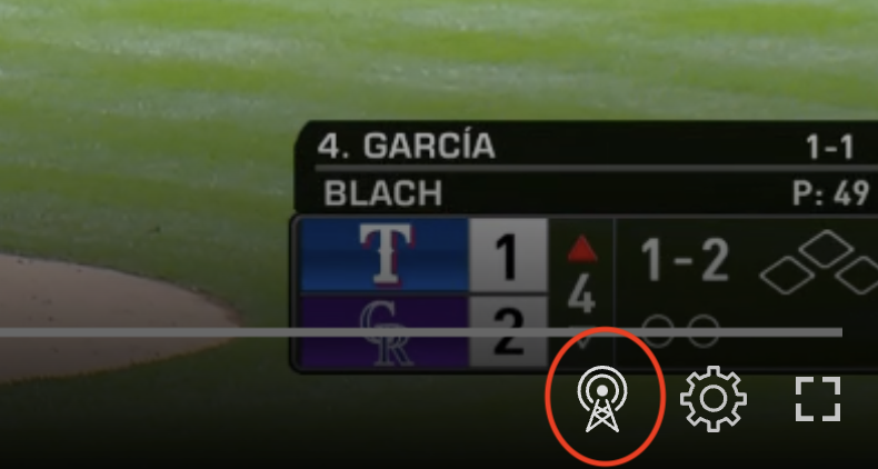 How to access alternative audio during live game on web